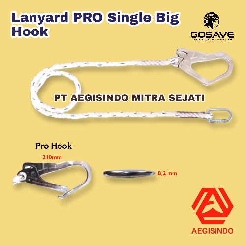 Lanyard Safety Single Big Hook PRO FullBody Harness Tali Body Harness ...