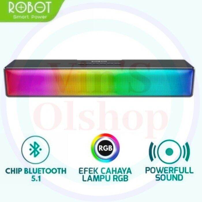 Speaker Robot RB580 Bluetooth 5.1 RGB Led/Powerful Soundbar Stereo RGB ...