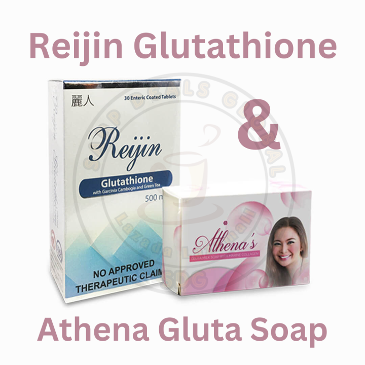 Reijin Glutathione Slimming and Whitening 30's x 500mg with Free Athena ...