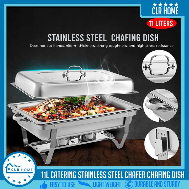 CLR HOME Chafing Dish 11L Food Warmer Buffet Stainless Square with ...