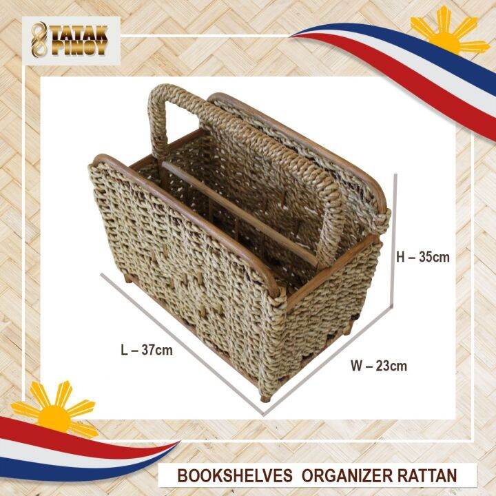 TATAK PINOY Rattan Basket Storage Baskets Shelf Organizer Container ...
