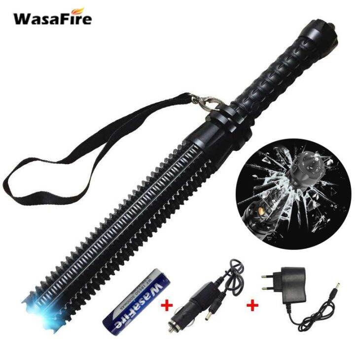 Tactical Baton Flashlight Telescopic Self Defense Torch Powerful XML Q5 ...
