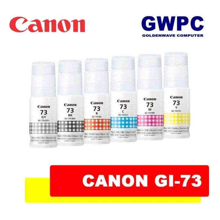 Canon GI 73 Ink Black Cyan Magenta Yellow Red Grey ink for G570 G670 | Lazada PH