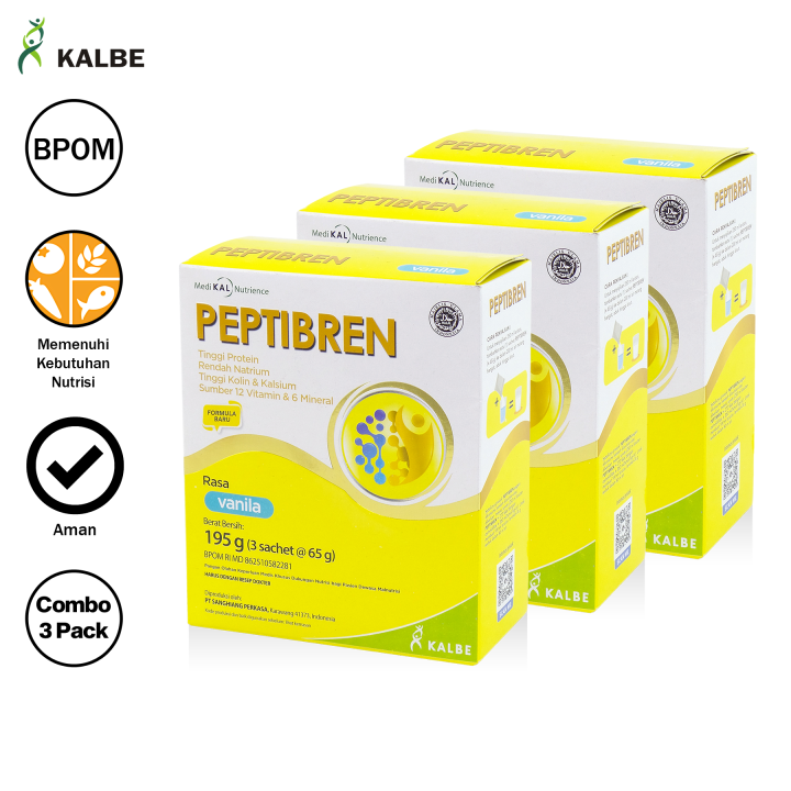 KALBE Peptibren Vanilla Susu Kesehatan Combo 3 Pack Pangan Olahan Untuk ...