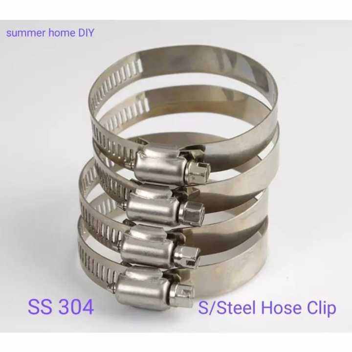 304 Stainless Steel Hose Clip Clamp Adjustable Hose Pipe Clips/Hose ...