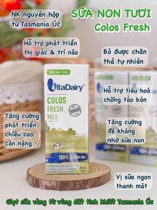 Sữa non tươi VitaDairy Colos Fresh Milk 180ml [Thùng 24 hộp] | Lazada.vn