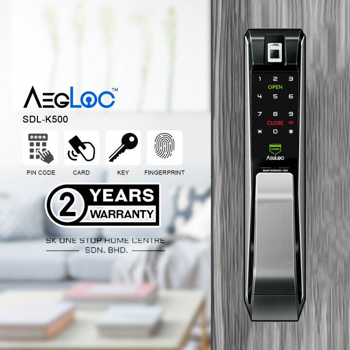 AEGLOC Smart Digital Push-Pull Door Lock SDL-K500 | Lazada