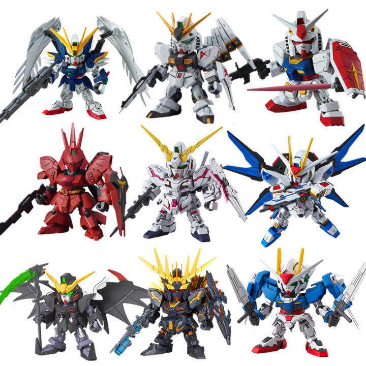 Bandai SD Gundam Model Assembling Q Edition SDEX Red Heresy Destiny 00 Flying Wing Unicorn ...
