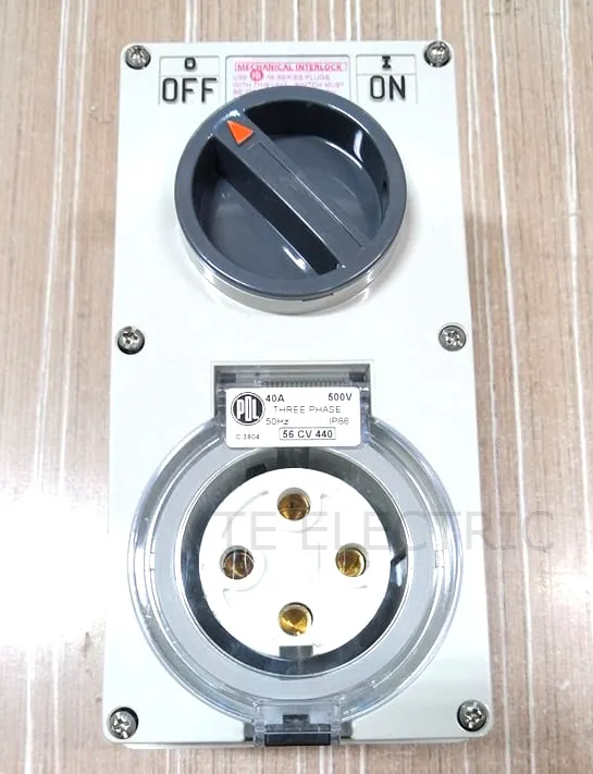 PDL 56CV 440 40A 4 PIN INDUSTRIAL COMBINATION SWITCH SOCKET 500V ...