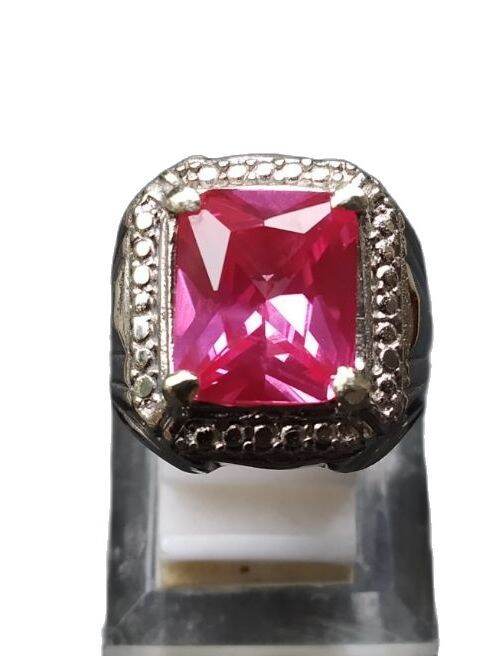 Cincin Batu Permata Merah Siam Rose Bangkok Kotak Octagon Cutting ...