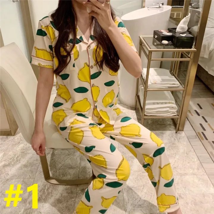 New Cotton Shortsleeve Terno pajama set for women/ Classy sleepwear ...