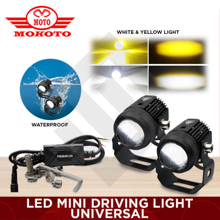 MOKOTO MINI DRIVING LED LIGHT V2 ONE PAIR 4 WIRES HI/LOW BEAM HEADLIGHT ...