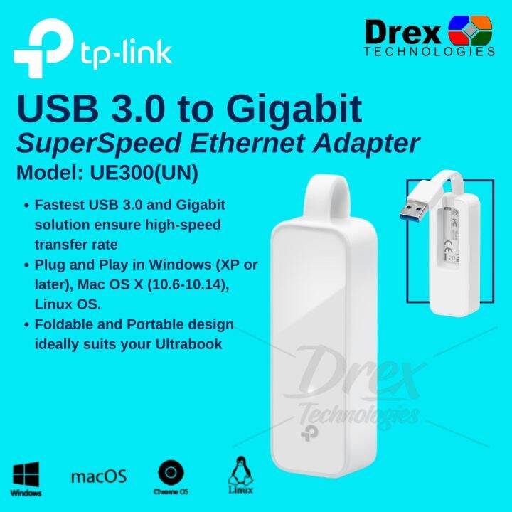 TP-LINK UE300 USB 3.0 To Gigabit SuperSpeed Ethernet Adapter USB Lan Adapter | Lazada PH