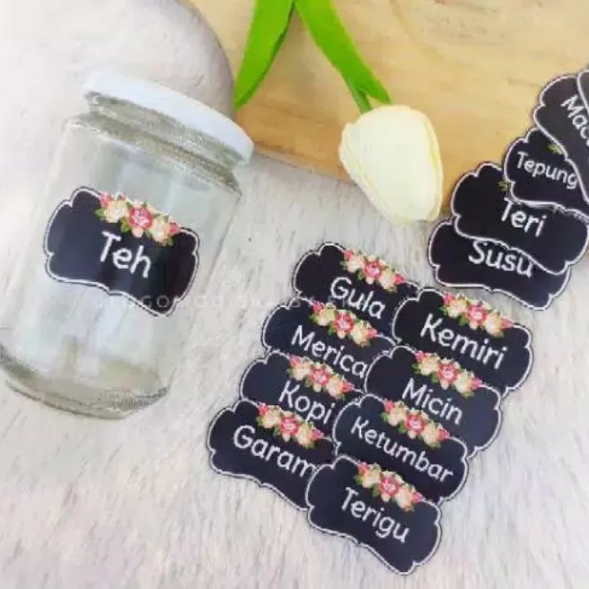 stiker bumbu dapur anti air bisa reques nama isi 25pcs | Lazada Indonesia
