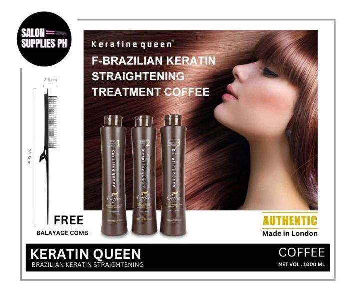 KERATIN QUEEN COFFEE BRAZILIAN STRAIGHTENING SET (1000 ML) + Free Balayage Teasing Comb | Lazada PH