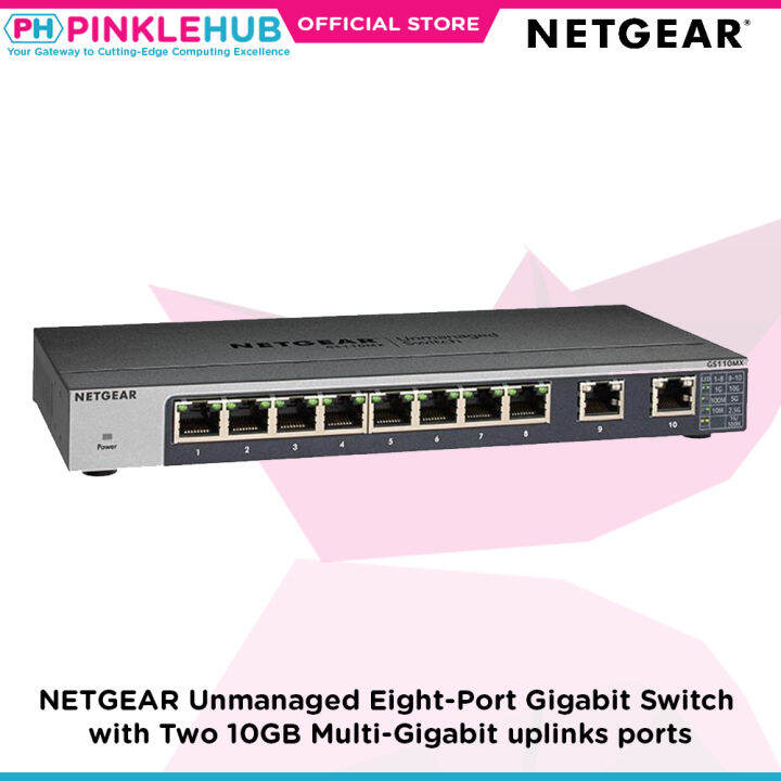 PinkleHub | NETGEAR Unmanaged Eight-Port Gigabit Switch with Two 10G ...