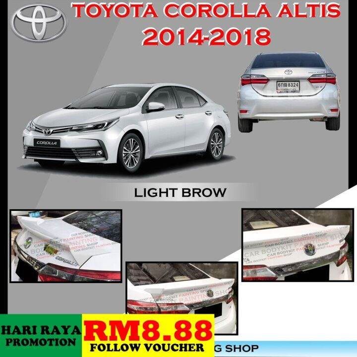 TOYOTA COROLLA ALTIS 2014-2018 TRD STYLE REAR TRUNK SPOILER WING WITH ...