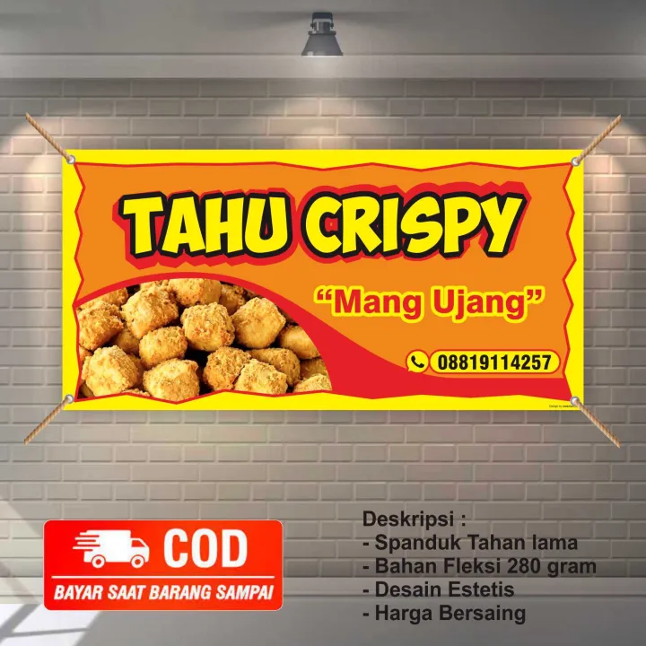 spanduk banner tahu chrispy ukuran 2x1m | Lazada Indonesia