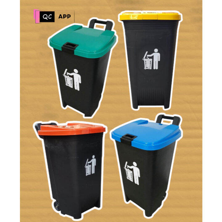 【COD】 (#2100) 80L OROCAN Trash bin Trash Can with Wheels and lock ... 【COD】 (#2100) 80L OROCAN Trash bin Trash Can with Wheels and lock ...