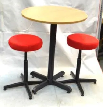 Low Bar Table Set - 1 Low bar table & 2 low stool (table: 60DIA x 75H ...