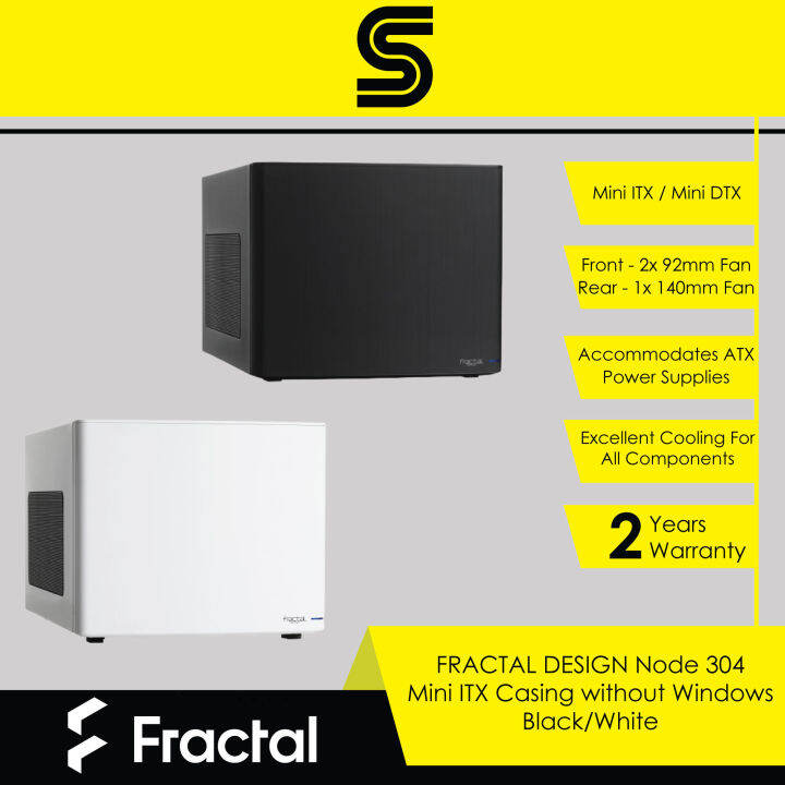 Fractal Design Node 304 Mini Itx Casing Without Windows Black White Lazada