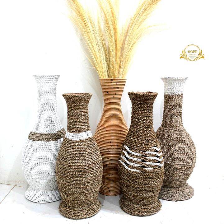 VAS POT GUCI DARI ROTAN DAN SEAGRASS SANGAT COCOK UNTUK FOTO STUDIO DAN ...