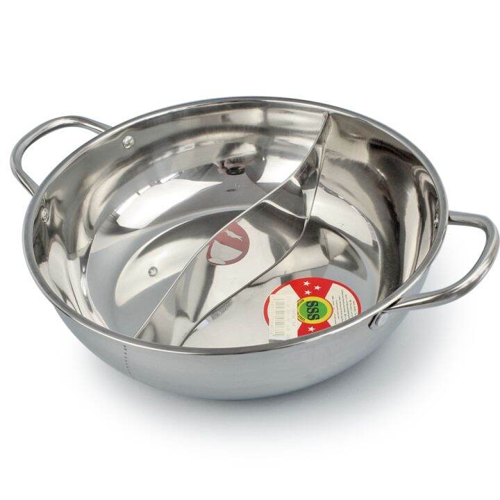 Telecorsa หม้อชาบู 2ช่อง รุ่น Hotpot-2-sided-suki-shabu-pot-stainless-steel-05h-T4 | Lazada.co.th