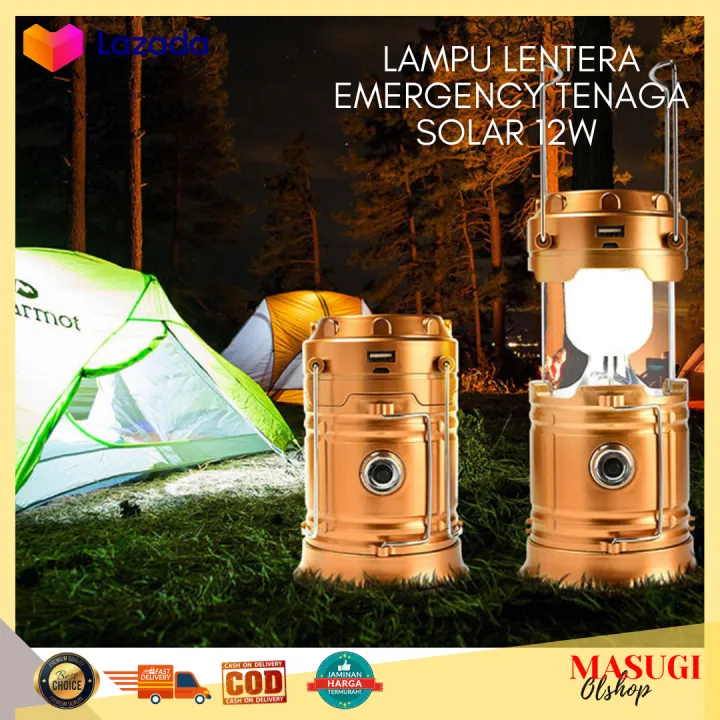 Lampu Lentera Emergency Tenaga Solar 12W/Lampu Kemah Surya Baru/ Lampu LED Camping Lantern LED ...