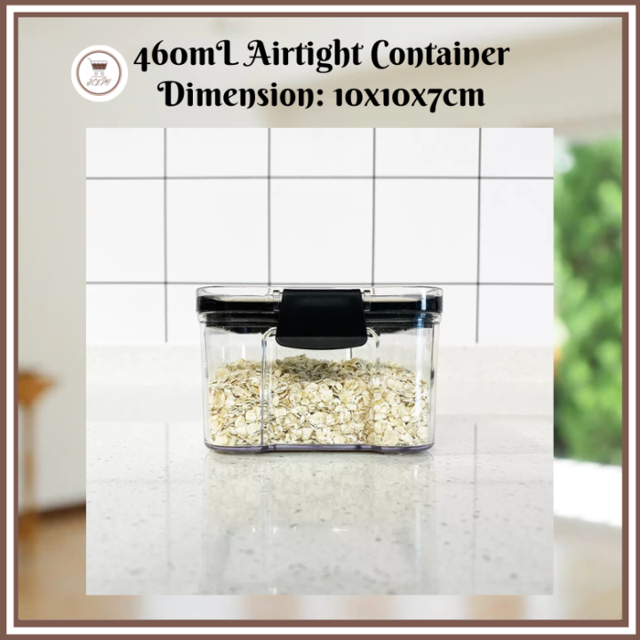 460mL AIRTIGHT CONTAINER SQUARE JAR/ FOOD STORAGE/ PLASTIC FOOD ...
