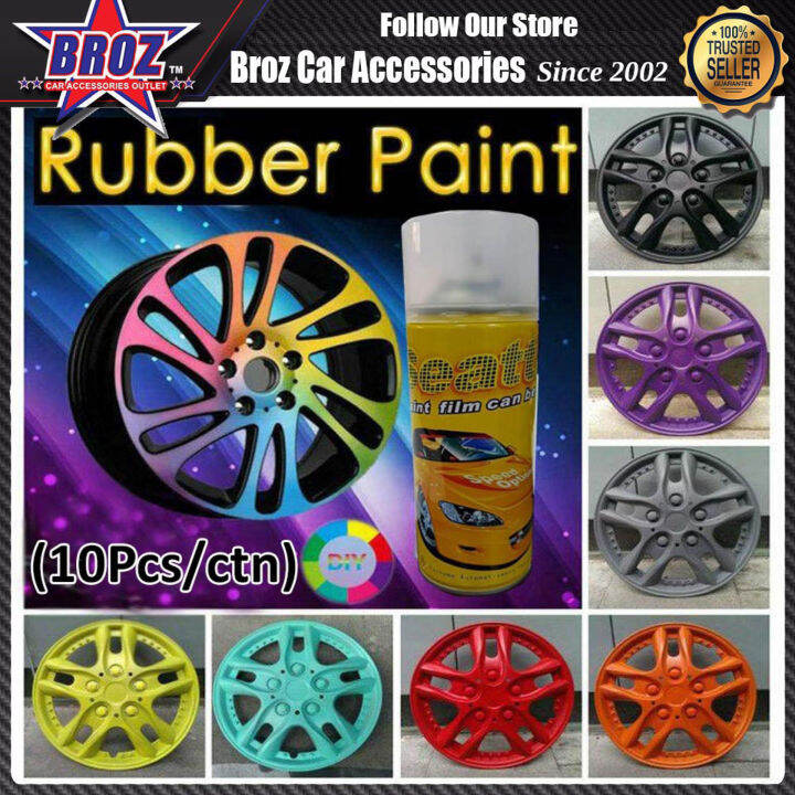 10pcs x Removable Car Wheel Rubber Spray Paint - Matte Black (450 ML ...