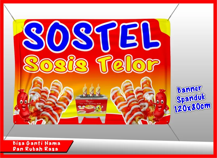 Spanduk Banner Backdrop SOSTEL/ Banner Sosis Telor/ Spanduk SOSTEL ...