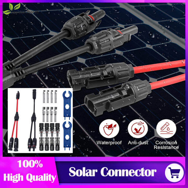 1 Pair Y Branch Connector Cable Splitter + 5 Pair Solar Photovoltaic Panel Connector,MC4 Male ...