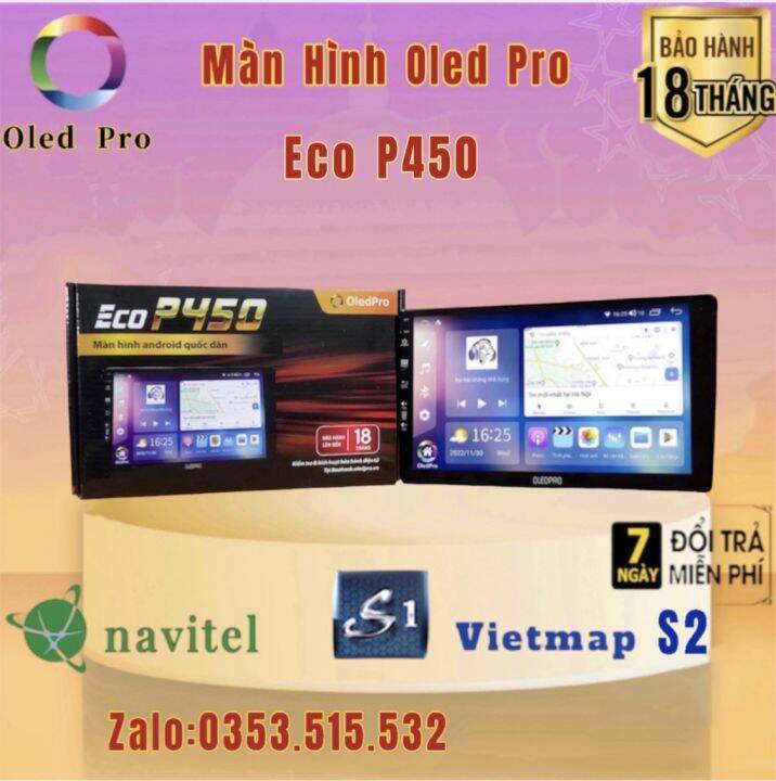 (Giá siêu rẻ) Màn hình Android OLED PRO ECO P450 thế hệ mới Chip 8X có quạt tản nhiệt, Sim 4G ...