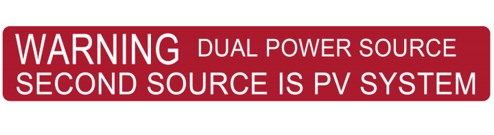 Solar PV Photovoltaic System Label Sign Warning Dual Power Source Vinyl ...