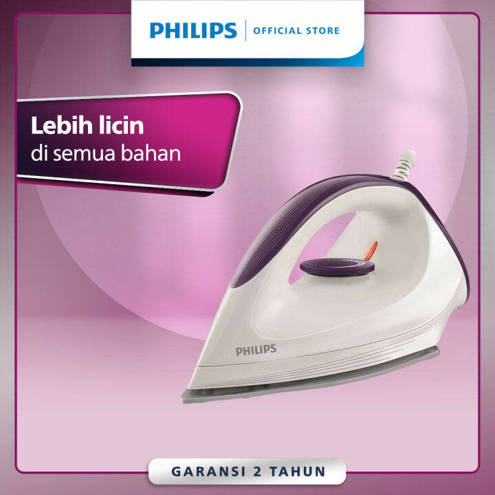 Philips Setrika Kering Afinia GC160/27 - Putih Ungu, Tapak Setrika ...