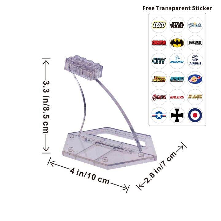 Display Stand for LEGO sets (Top:2x4, angled, Height:85mm), Acrylic 3D ...
