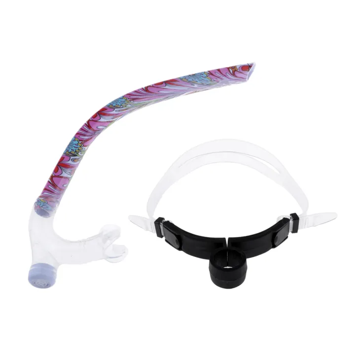 ZYAire Swim Center Mouth Snorkel with Adjustable Head Strap,One-Way Purge Valve & Silicone Mount ...