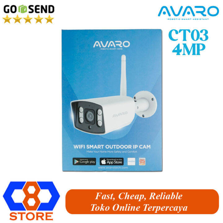 AVARO SMART CCTV WIFI IP CAMERA CCTV NIGHTVISION OUTDOOR CT03 4MP | Lazada Indonesia