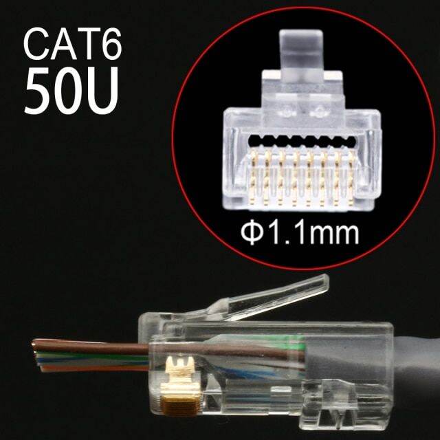 xintylink rj45 connector cat6 cat5e 50U/6U ethernet cable plug utp 8P8C ...