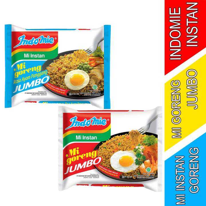 Mie goreng - Indomie Jumbo - Mie Instan - Original & Ayam panggang ...