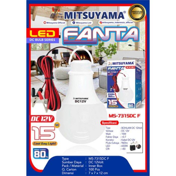 Mitsuyama Bohlam Lampu Led Dc 12V 15W 18W Premium Super Terang | Lazada Indonesia