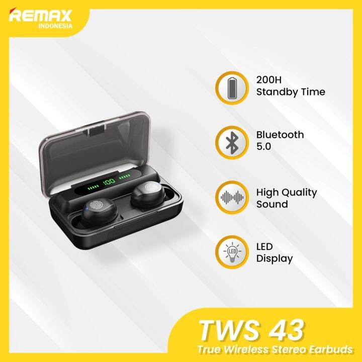REMAX TWS Earbuds Wireless Earbuds TWS Earbuds TWS Wireless Earbuds Power bank TWS-43 Earbuds ...