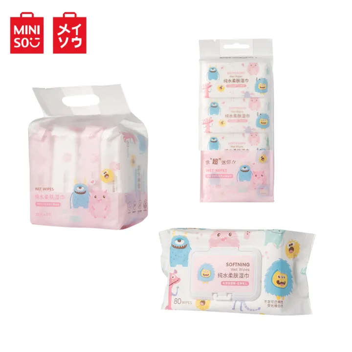 Miniso Monster Paradise Collection Softening Wet Wipes 8, 20 and 80 ...
