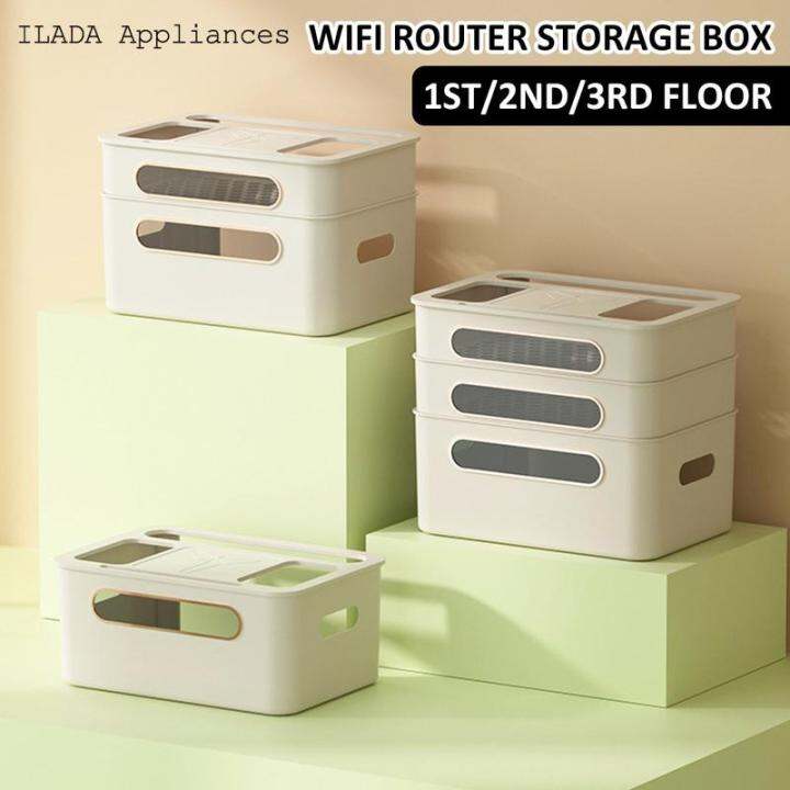 WiFi Router Storage Box Wire TV Set Top Box Shelf Large Household Power ...