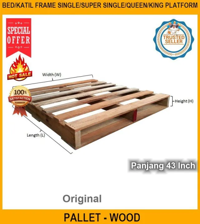 Katil Pallet Pallet Wood Bed Frame | Katil Single | Katil Super Single ...