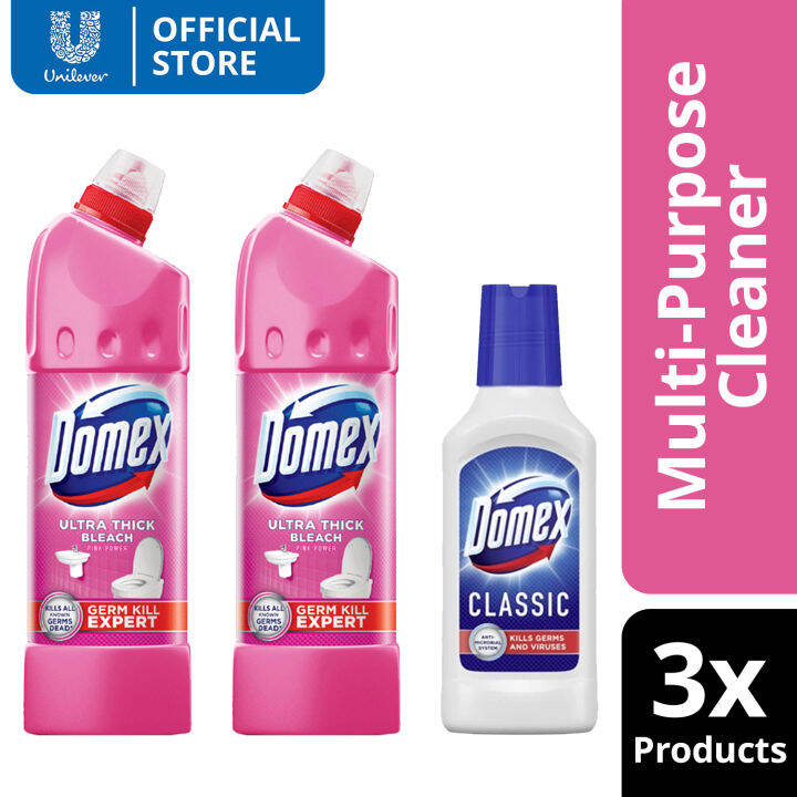 [BUNDLE OF 3] Domex Ultra Thick Bleach Pink 500ML Bottle 2x, Domex MP ...