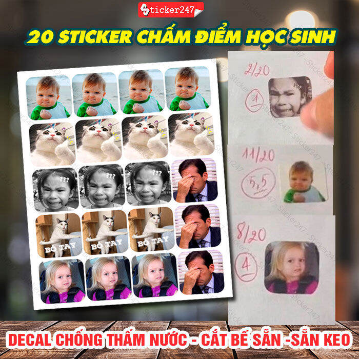 Sticker Meme Chấm Điểm Hài Hước - Sticker Khen Thưởng Meme Cho Giáo ...