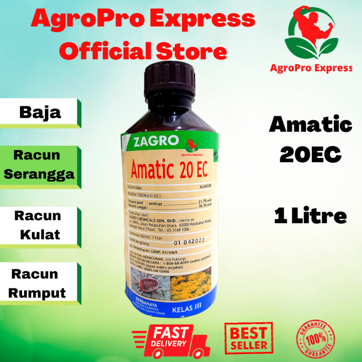 Zagro Amatic 20EC 1 Liter Racun Serangga Insecticide Amitraz 21.7% Hama ...