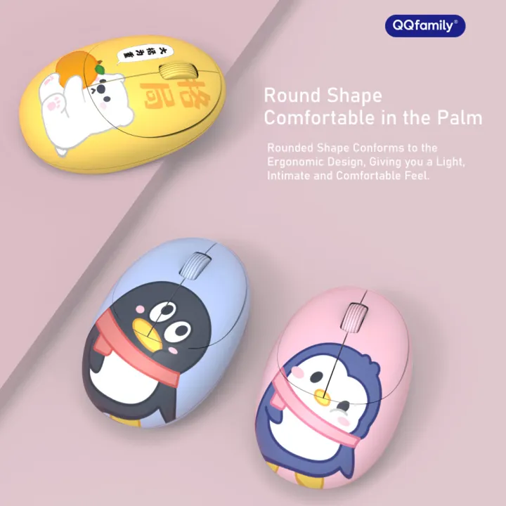 มินิขนาดเล็กQQ QM710ไร้สาย2.4G Mouse 10Mได้รับการเชื่อมต่อที่เสถียรและ ...