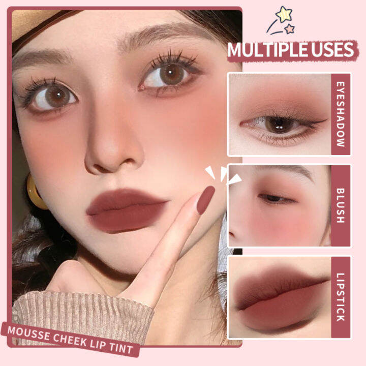 KIMUSE 【Ready Stock】Lip Mud Lip And Cheek Dual Use Matte Light Velvet ...